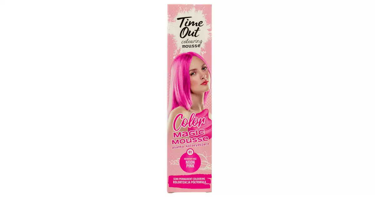 TIME OUT COLOR MAGIC MOUSSE Pianka koloryzująca - 01 NEON PINK 75ml ...