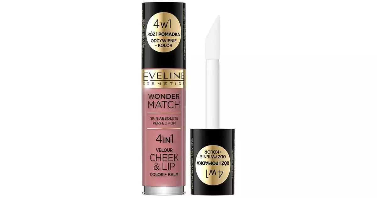 Eveline Wonder Match 4in1 Velour Cheek & Lip Róż i Pomadka w płynie 02 4,5ml - DARMARSKLEP.pl