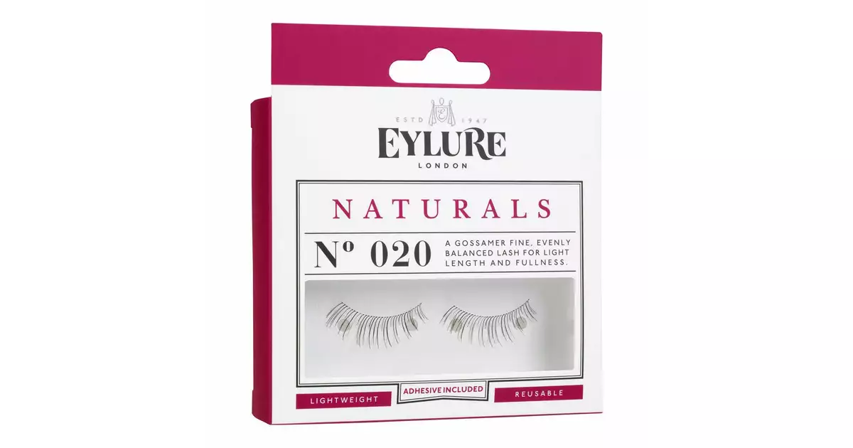 Eylure Glue On Strip Sztuczne rzęsy na pasku 020 Naturals 1 para + klej ...